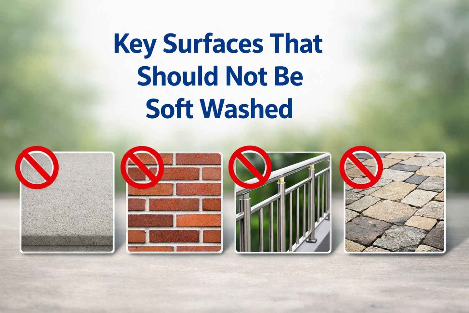 Surfaces That Should Not Be Soft Washed: Material Guide 2026