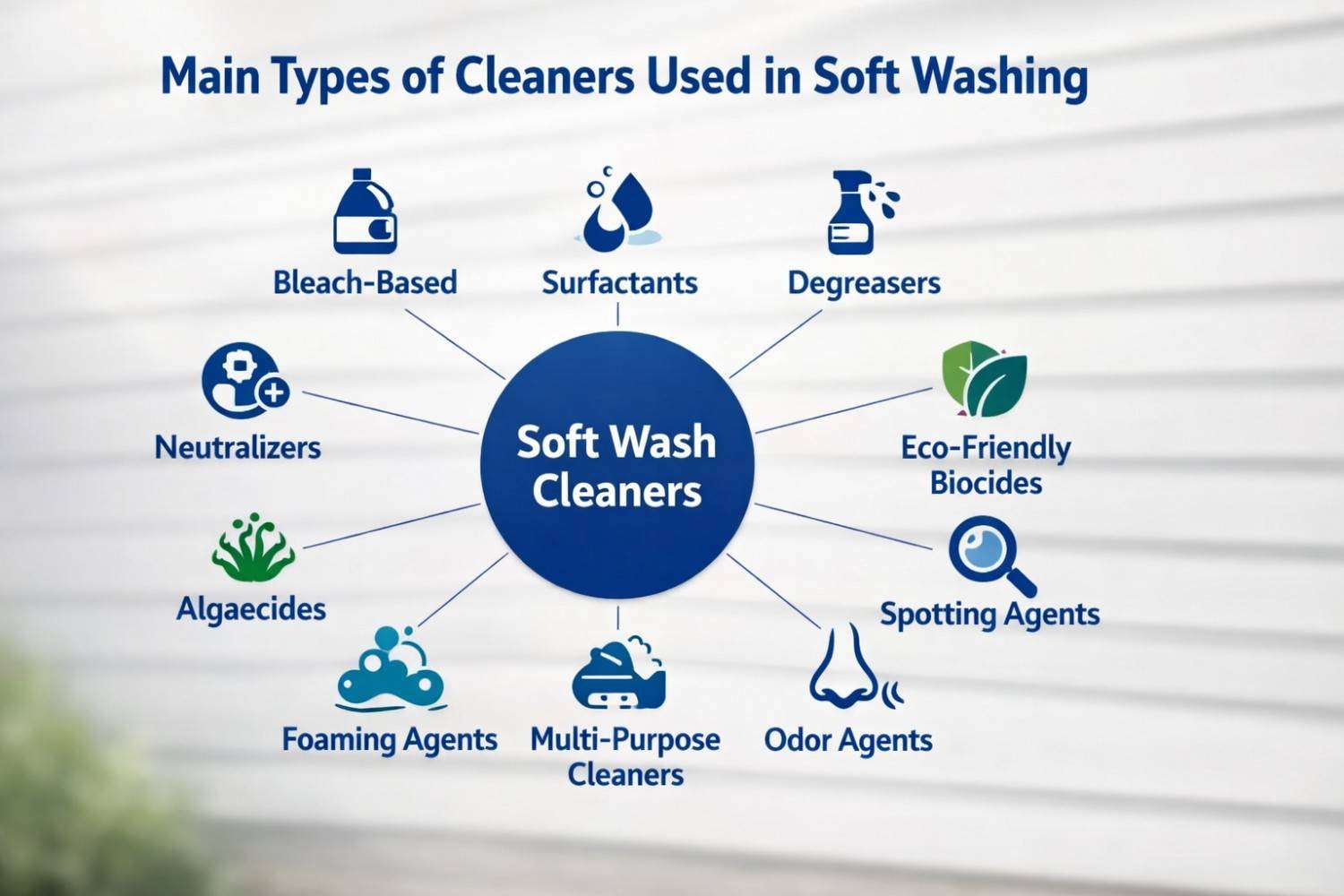 Types Of Cleaners Used In Soft Washing: Complete Guide 2026