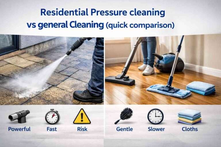 Residential Pressure Cleaning vs General House Cleaning