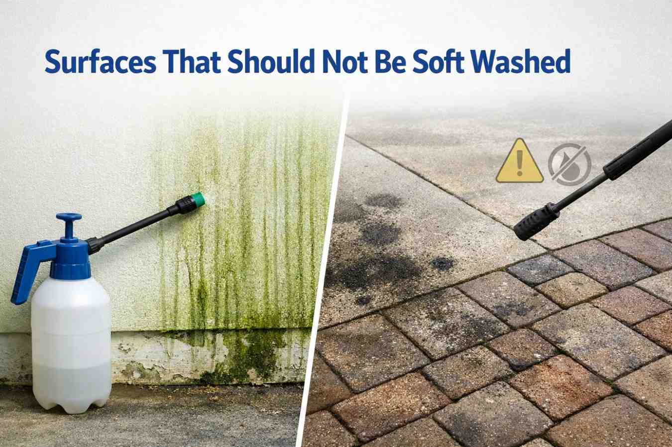 Surfaces That Should Not Be Soft Washed: Material Guide 2026